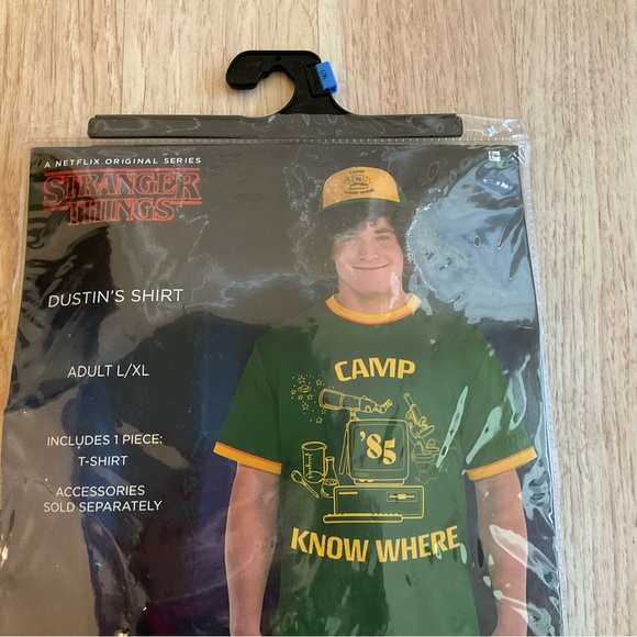 Costumes | New Halloween Costume Stranger Things Dustins Shirt Adult ...